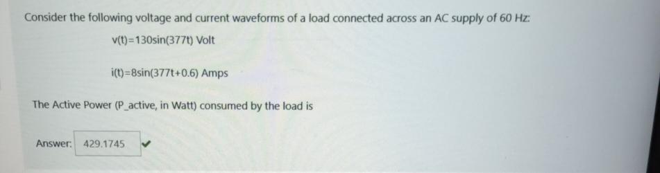 Solved Consider the following voltage and current waveforms | Chegg.com