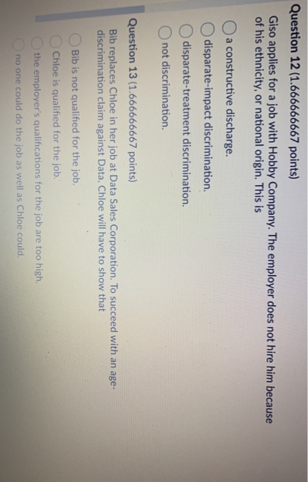 Solved Question 12 (1.666666667 points) Giso applies for a | Chegg.com