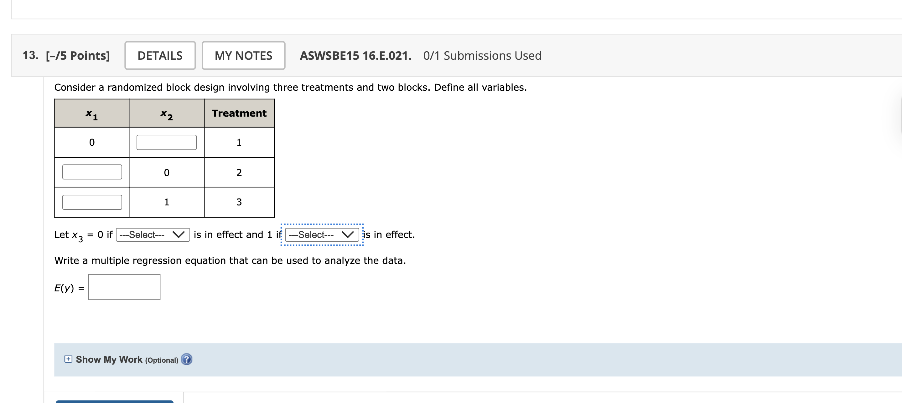 Solved 13. [-/5 ﻿Points] ﻿ASWSBE15 16.E.021. 0/1 | Chegg.com