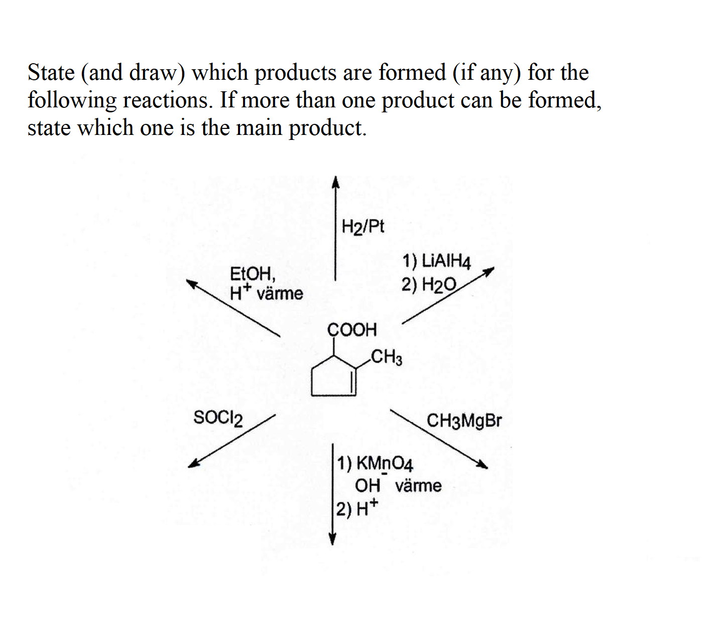 Solved Draw the products (and state the main product if | Chegg.com