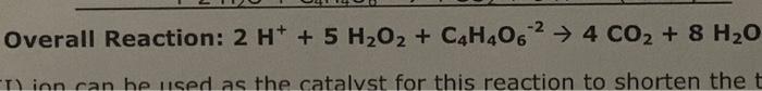 Solved Overall Reaction: \\( 2 \\mathrm{H}^{+}+5 | Chegg.com