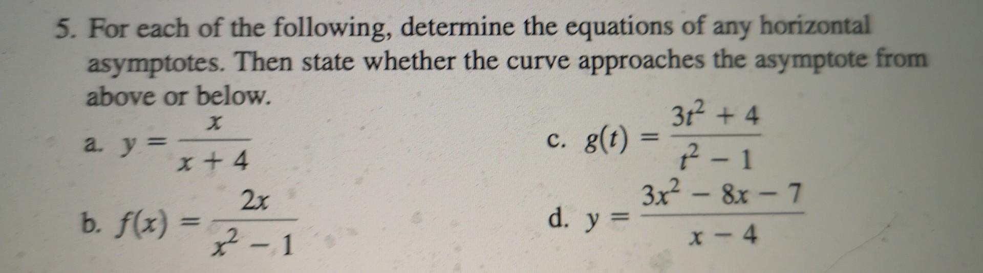 Solved I 5. For each of the following, determine the | Chegg.com