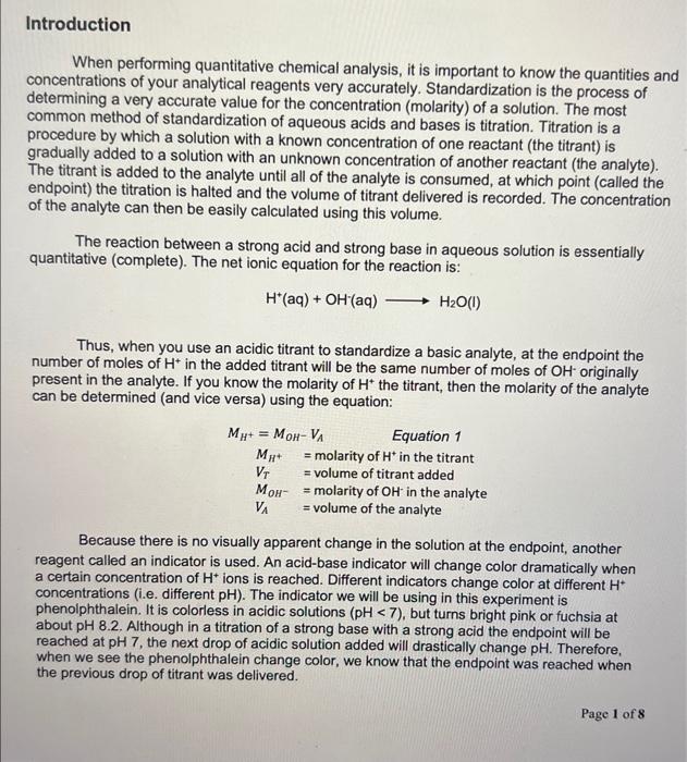 Solved Part A: Standardization of NaOH solution. Data: | Chegg.com