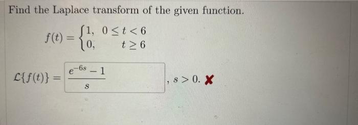 Solved Find the Laplace transform of the given function. | Chegg.com