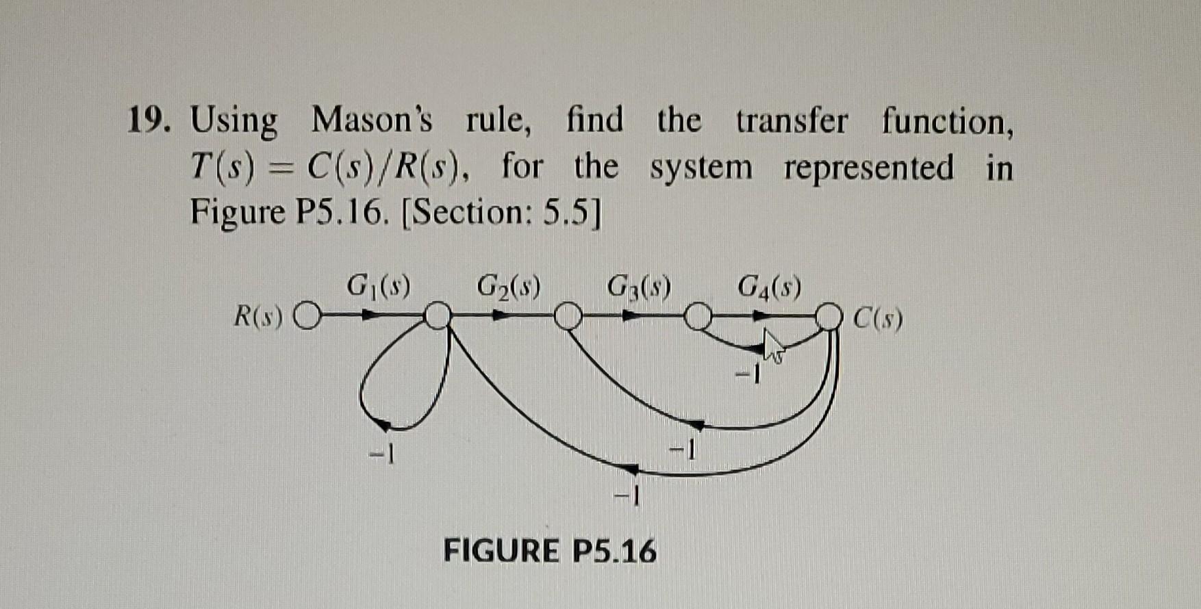Solved 9. Using Mason's rule, find the transfer function, | Chegg.com