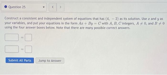 Solved Construct a consistent and independent system of | Chegg.com
