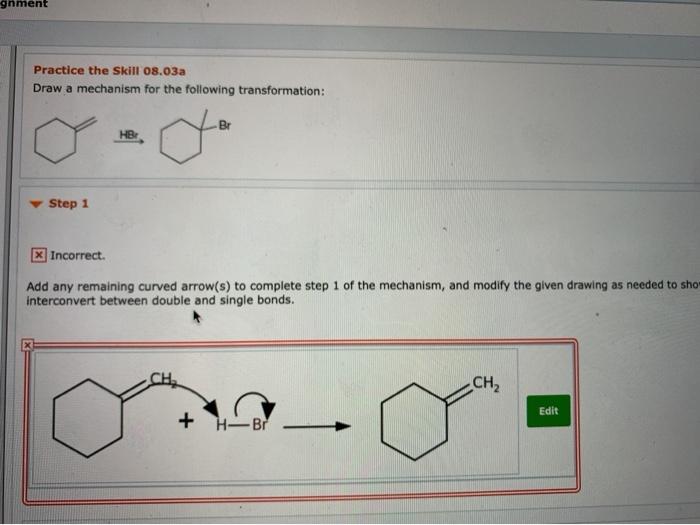 Solved gnment Practice the Skill 08.03a Draw a mechanism for | Chegg.com