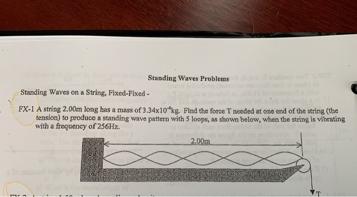Solved Standing Waves Problems Standing Waves on a String, | Chegg.com