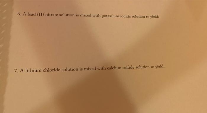 Solved Identify from the following mixtures (problems 4-7) | Chegg.com