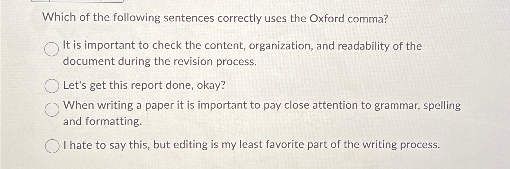 Solved Which of the following sentences correctly uses the | Chegg.com