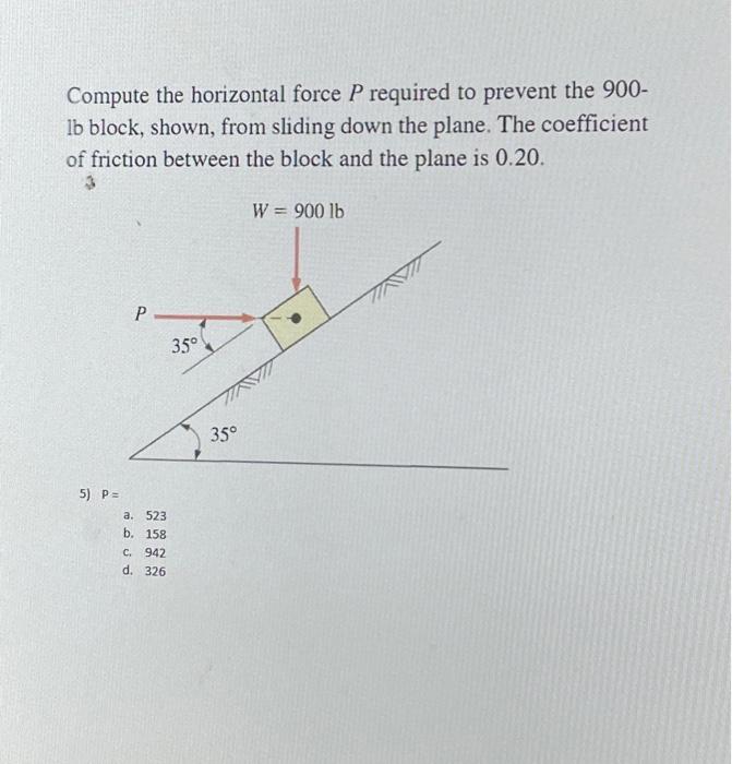 Solved 7x Friction Homework 2 Compute the horizontal force P | Chegg.com