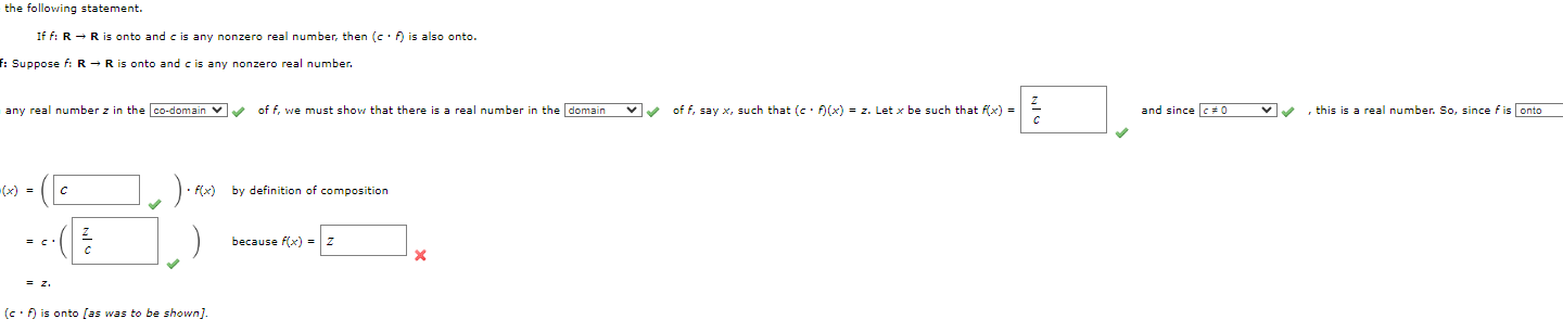 Solved If f:R→R is onto and c is any nonzero real number, | Chegg.com