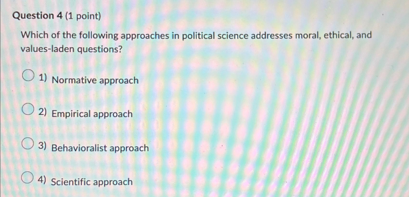 Solved Question 4 (1 ﻿point)Which of the following | Chegg.com