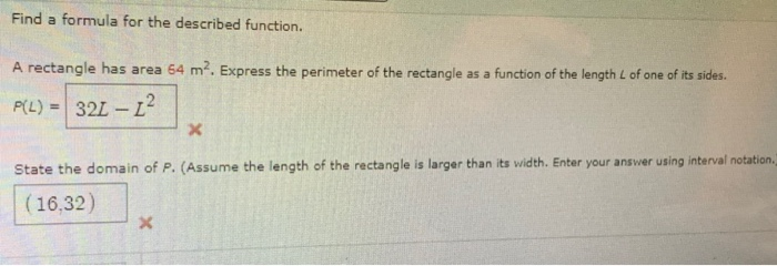 Solved Find a formula for the described function. A | Chegg.com