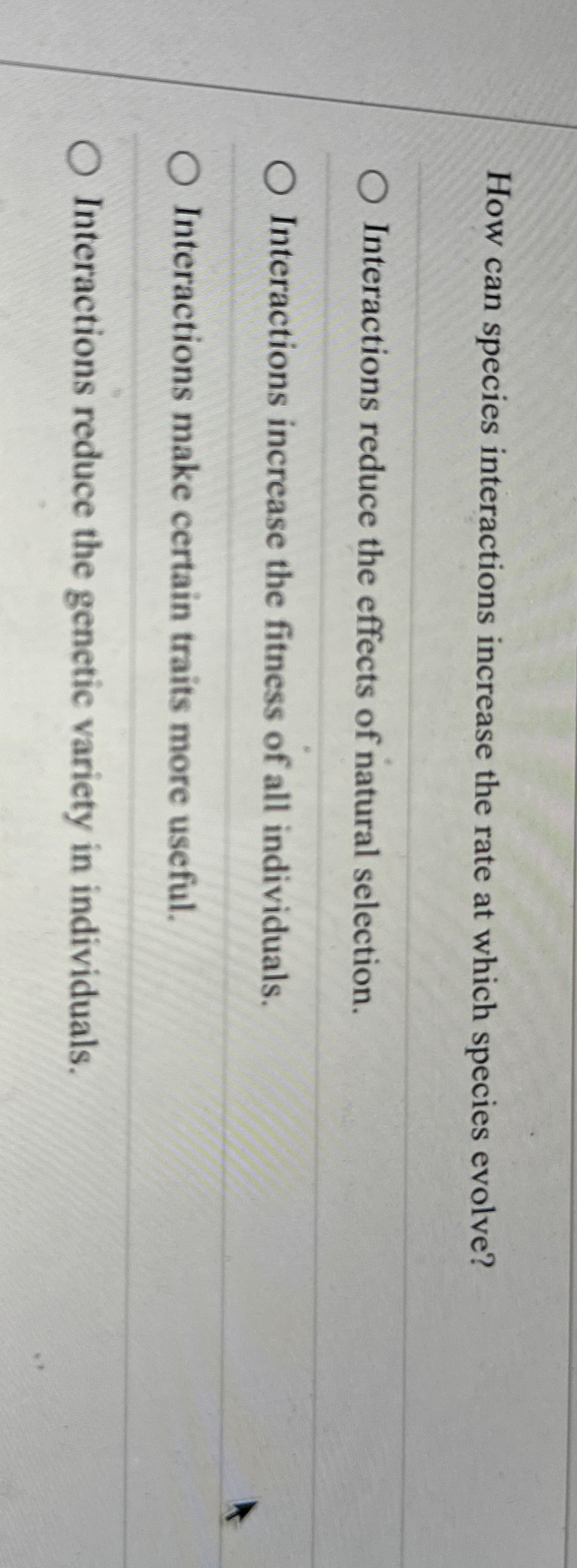 Solved How can species interactions increase the rate at | Chegg.com