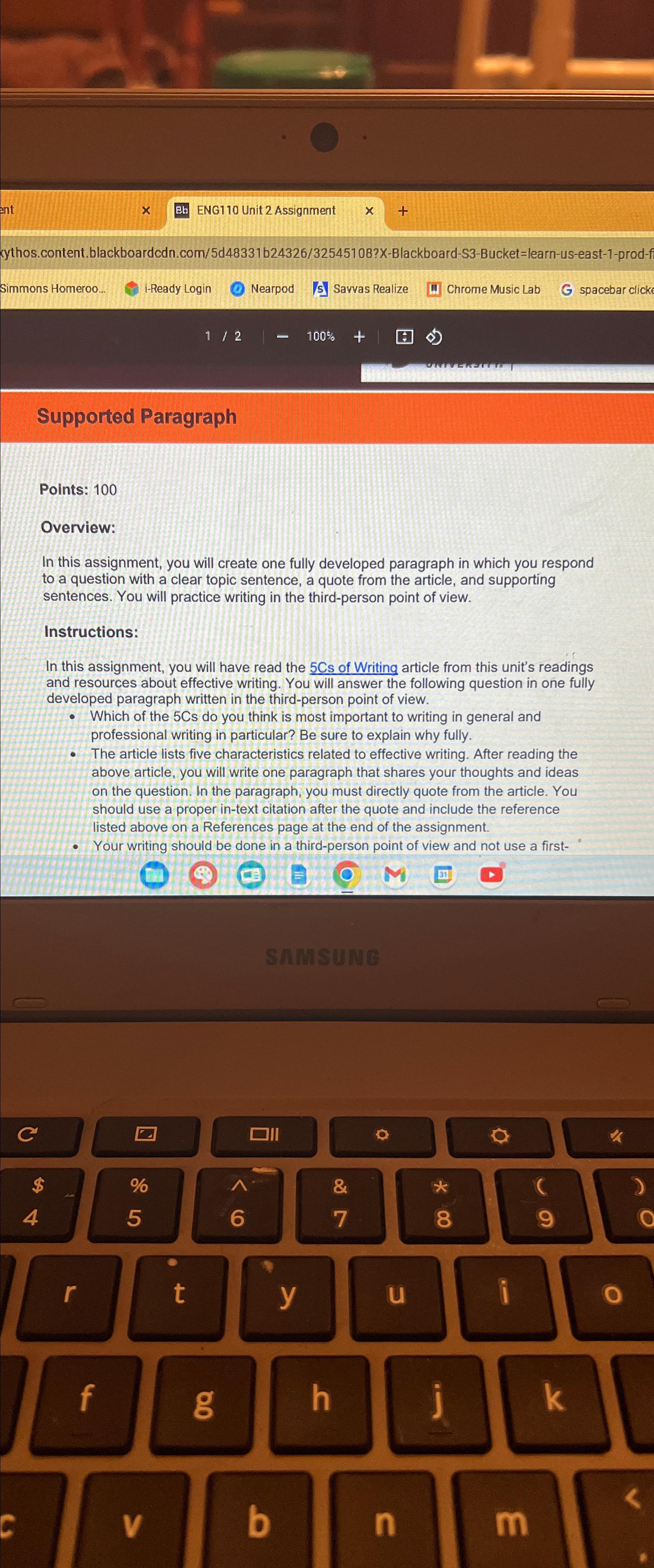 Solved Supported ParagraphPoints: 100Overview:In this | Chegg.com