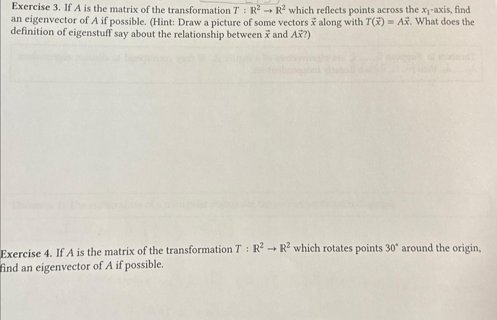 Solved Exercise 3 . ﻿If A ﻿is the matrix of the | Chegg.com