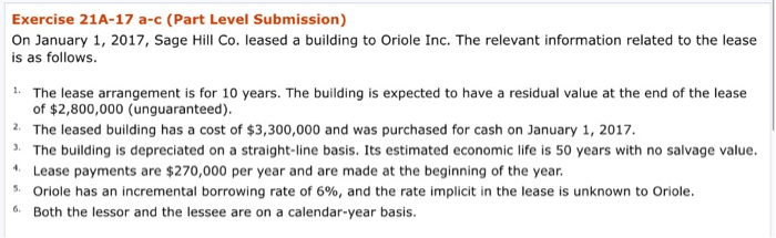 Solved Exercise 21A-17 a-c (Part Level Submission) On | Chegg.com
