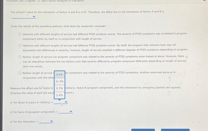 Solved 3. Measuring effect size for two-factor ANOVA It is | Chegg.com