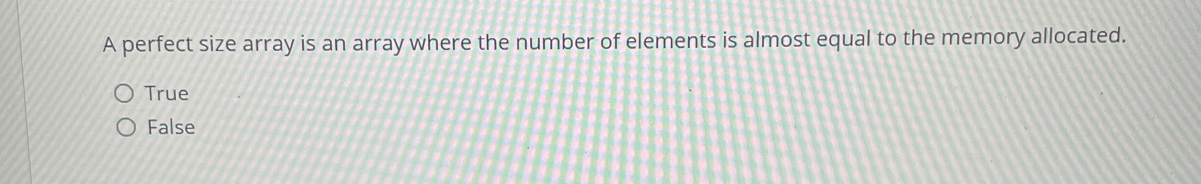 Solved A perfect size array is an array where the number of | Chegg.com