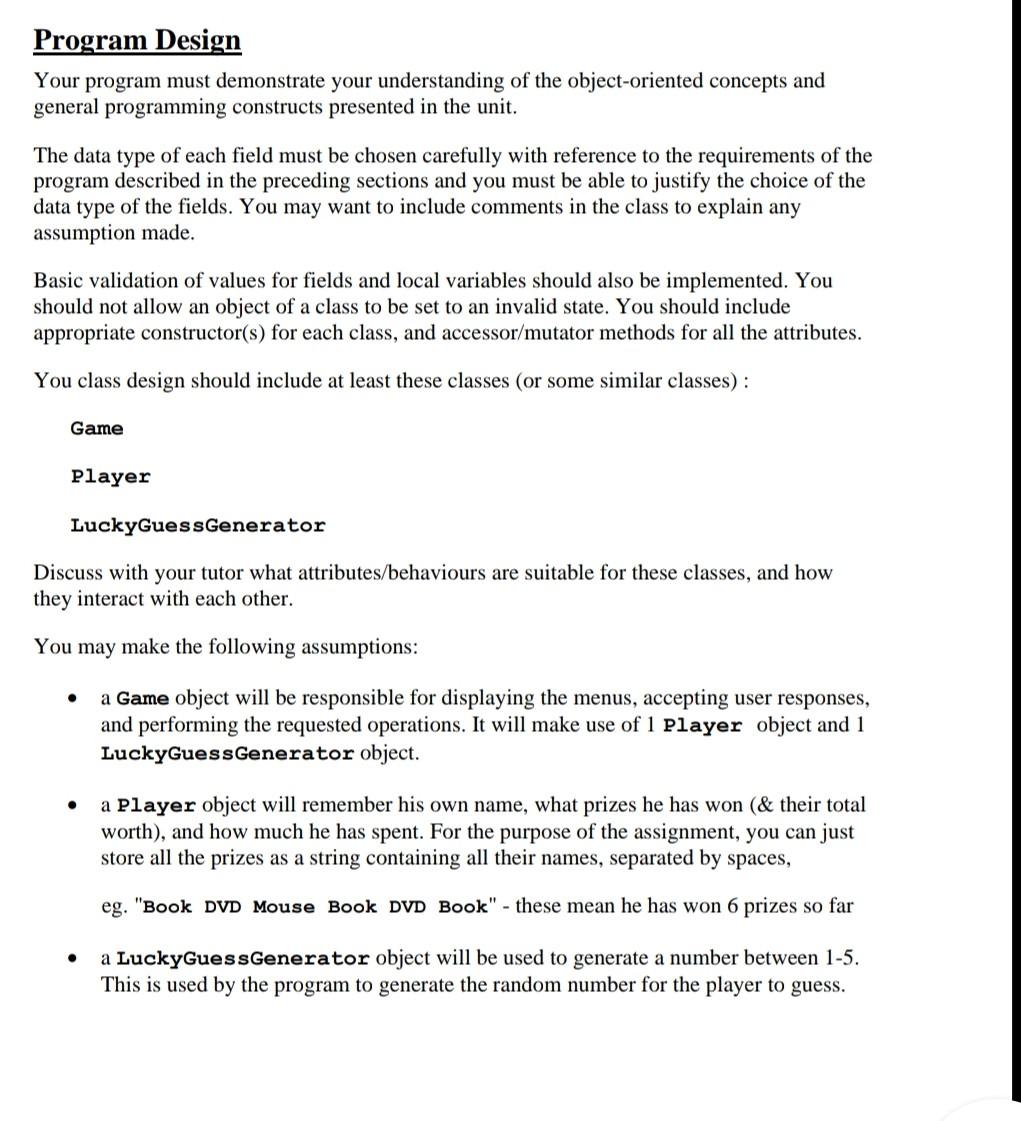 Solved Object-oriented What is required is to create a game | Chegg.com