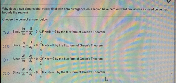Solved Why does a two-dimensional vector field with zero | Chegg.com