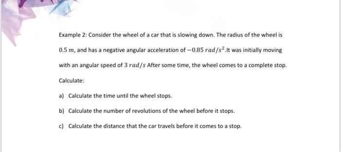 Solved Example 1: A rotating fan blade has an initial | Chegg.com