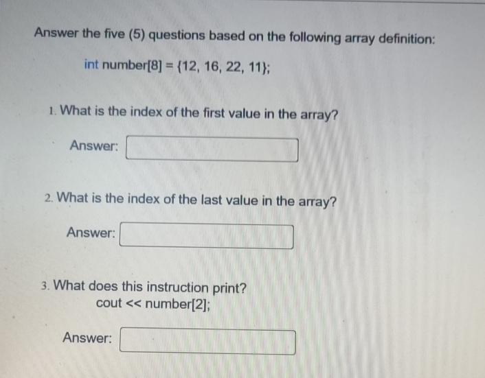 Solved Answer The Five 5 questions Based On The Following