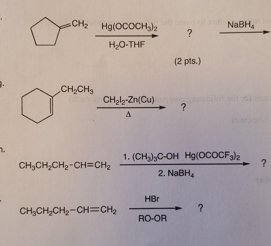 Solved CH2 1. B2H6 ? 2. CH3CO2D D = 2H CHCI CH2CH2CH2-CH=CH2 | Chegg.com