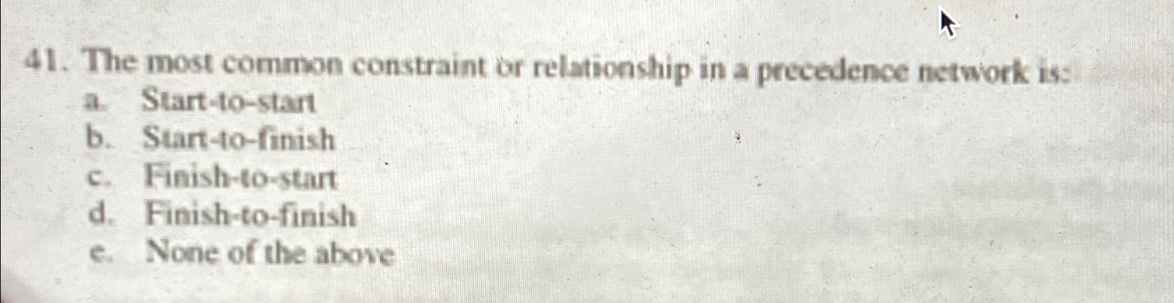Solved The most common constraint or relationship in a | Chegg.com