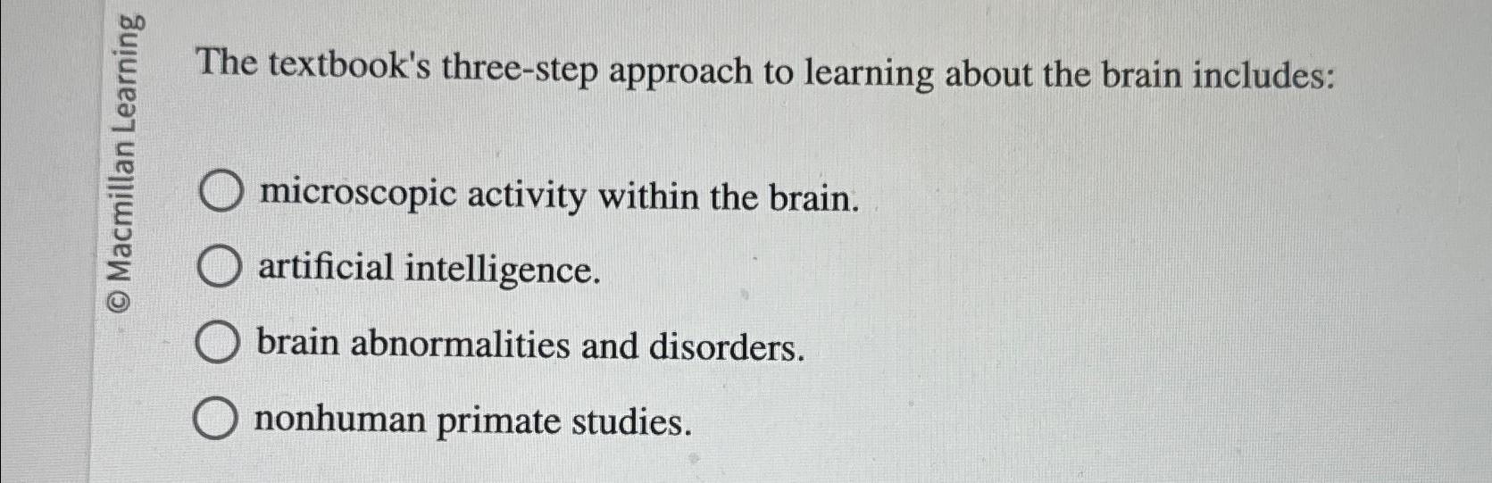 Solved 02∞工 ﻿The textbook's three-step approach to learning | Chegg.com