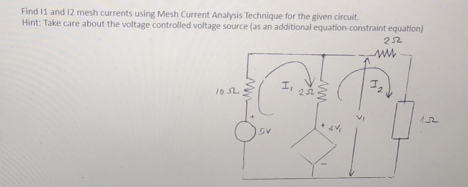Solved Find ı1 and ı2 mesh currents using mesh current | Chegg.com