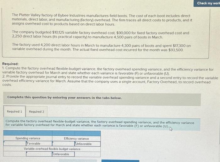 Solved The Platter Valley factory of Bybee Industries | Chegg.com