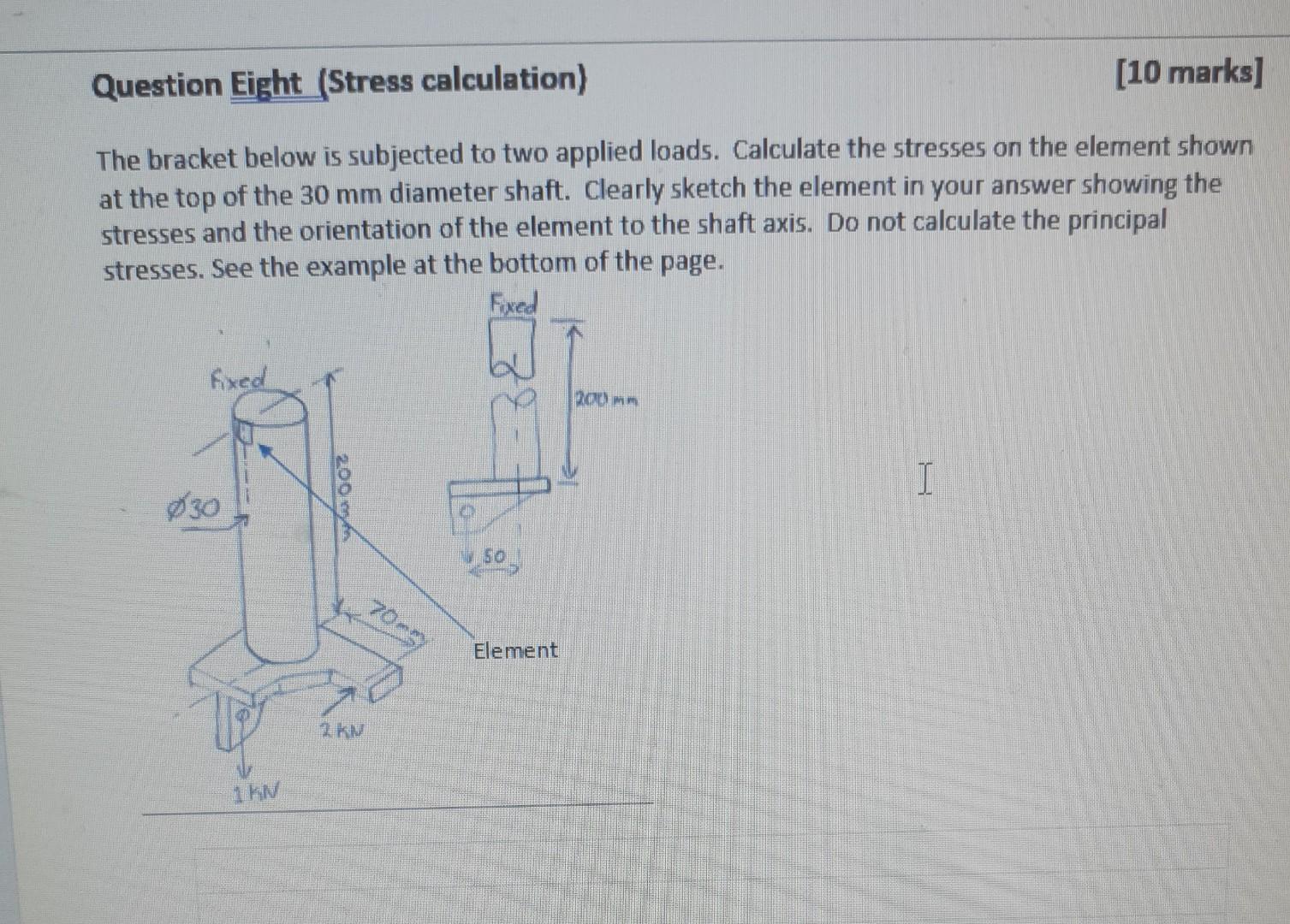 Solved The bracket below is subjected to two applied loads. | Chegg.com