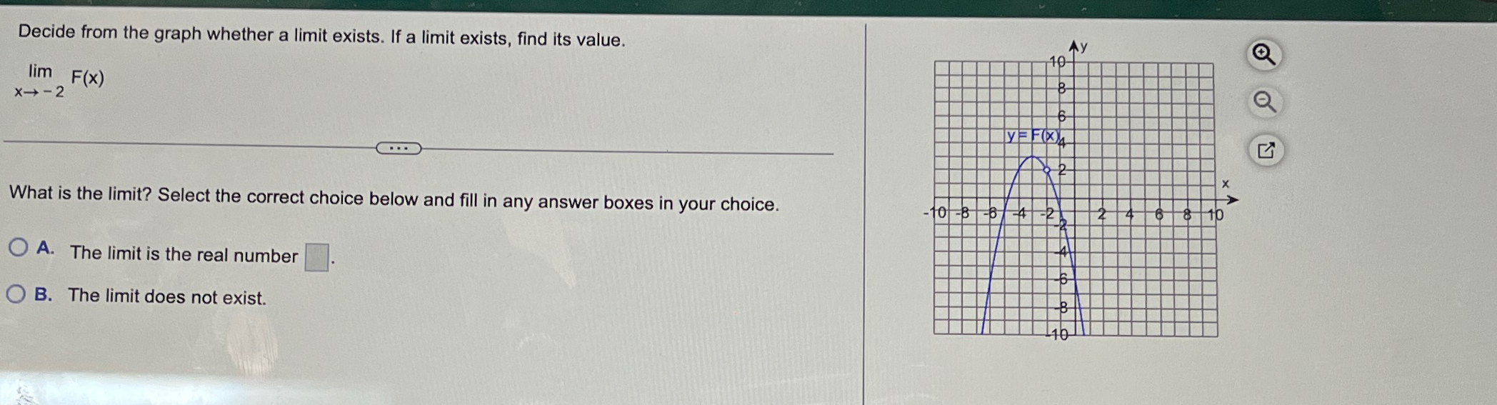 Solved Decide from the graph whether a limit exists. If a | Chegg.com