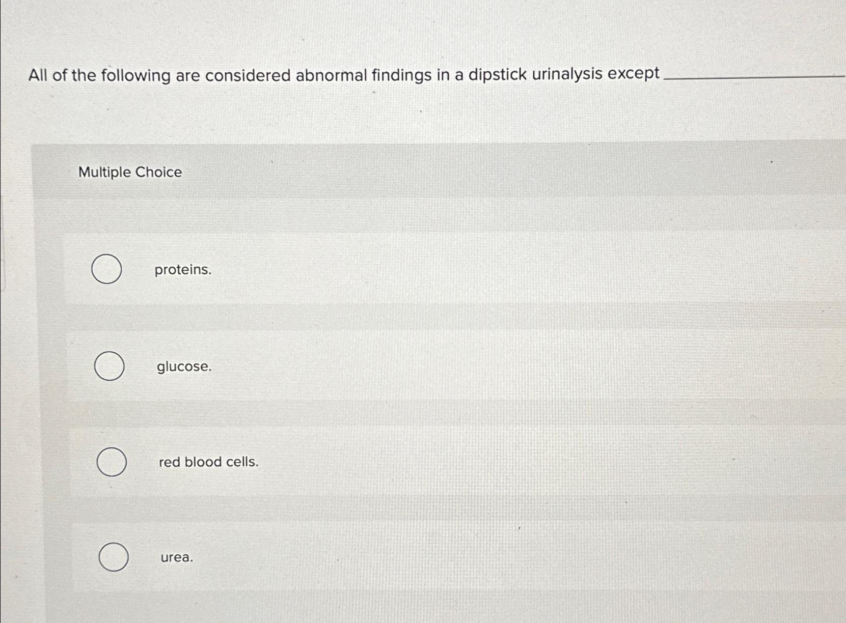 Solved All of the following are considered abnormal findings | Chegg.com
