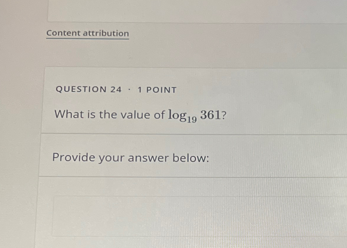 Solved Content attributionQUESTION 24*1 ﻿POINTWhat is the | Chegg.com