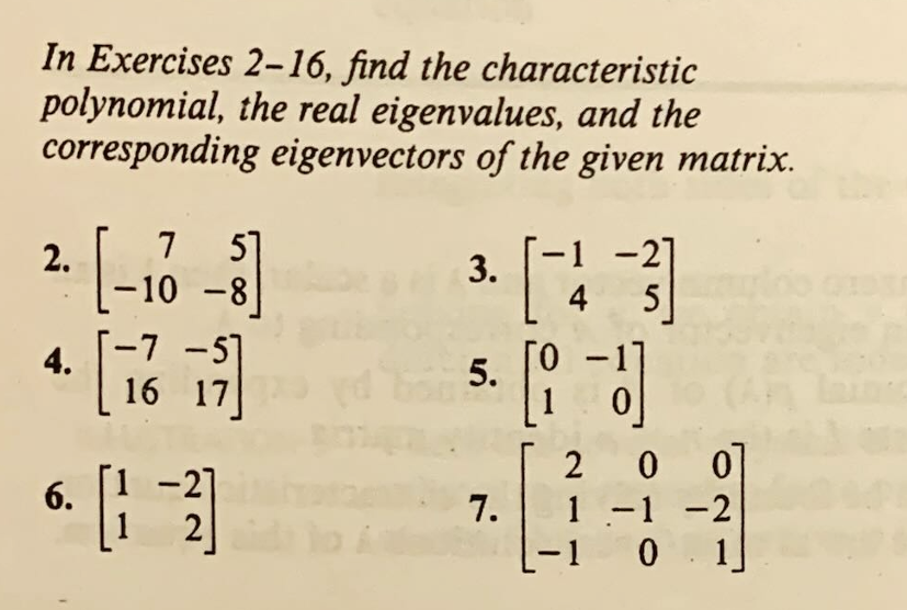 Solved In Exercises 2-16, ﻿find the characteristic | Chegg.com