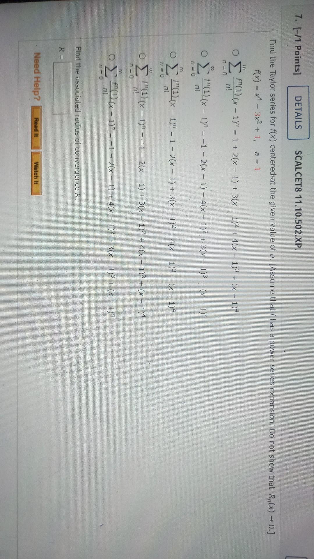 Solved 7. [-/1 Points] DETAILS SCALCET8 11.10.502.XP. Find | Chegg.com