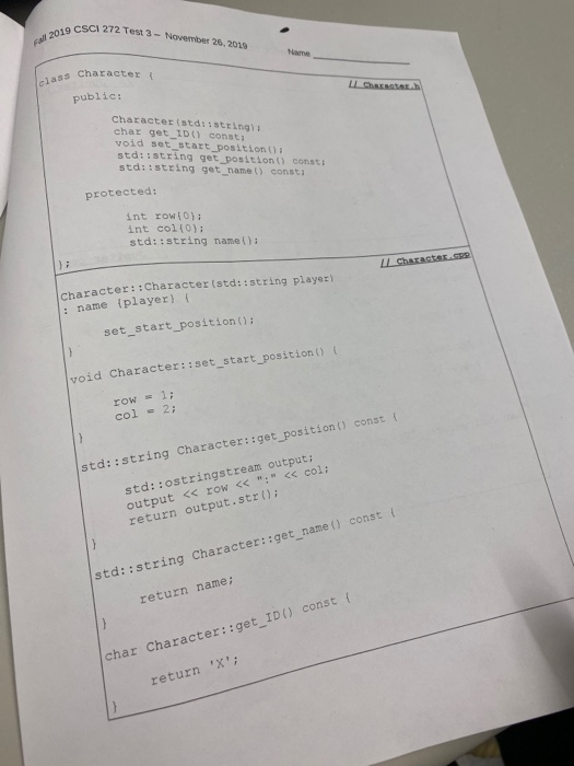 Solved Hal 2019 CSCI 272 Test 3 - November 26, 2019 - Name | Chegg.com