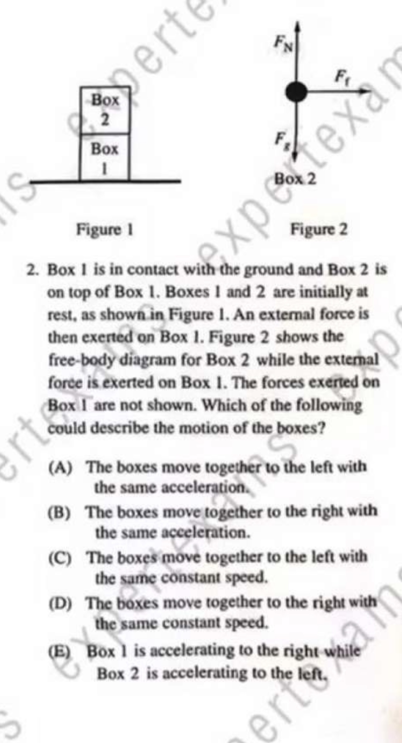 Solved Figure 1Figure 22. ﻿Box 1 ﻿is in contact with the | Chegg.com