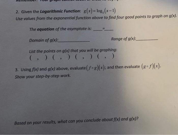 Solved 3. Using f(x) and g(x) above, evaluate(f•g)(x); and | Chegg.com