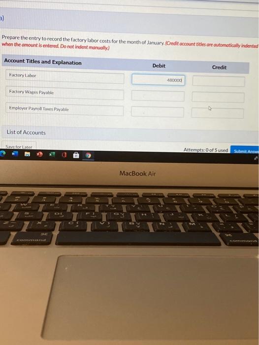 a) Prepare the entry to record the factory labor | Chegg.com