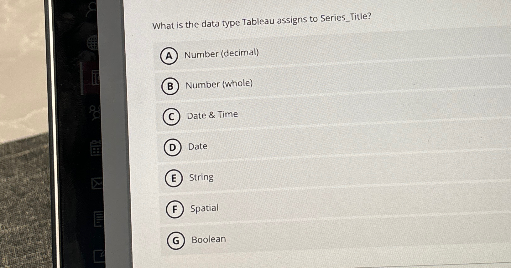 Solved What is the data type Tableau assigns to | Chegg.com