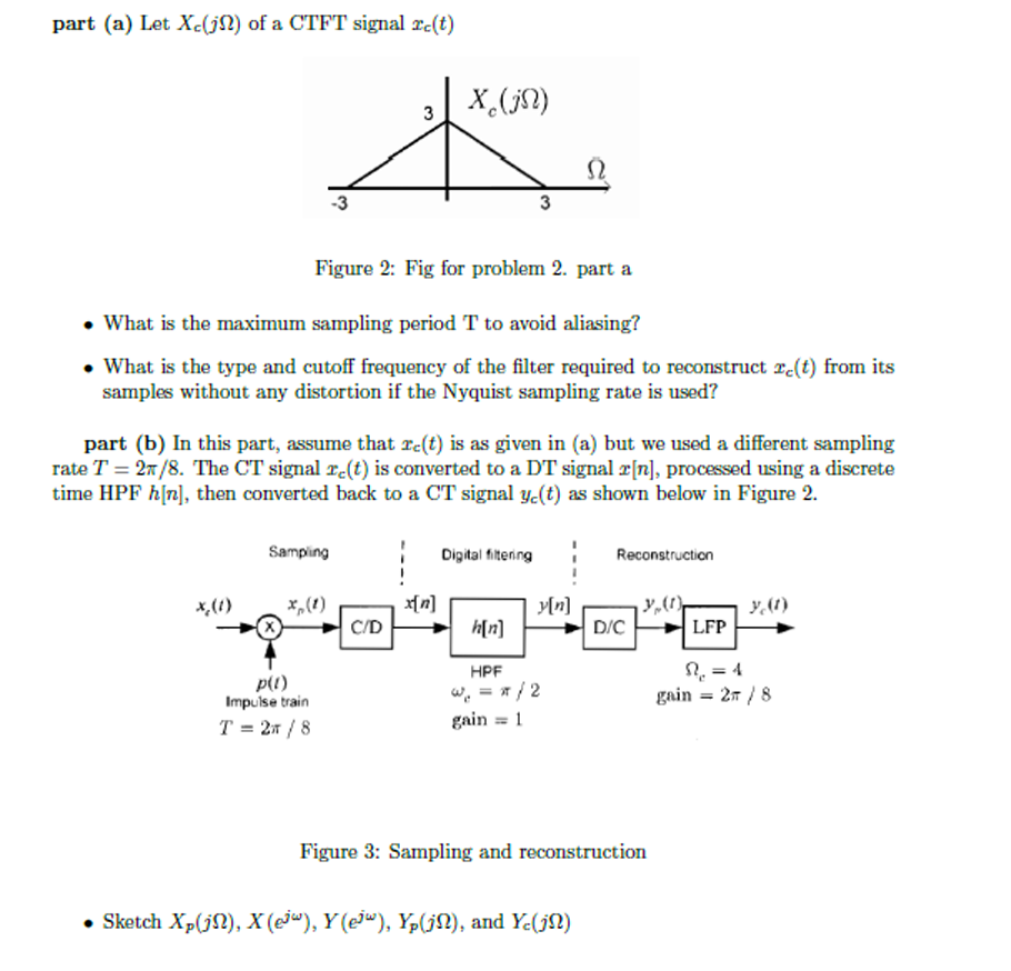 Solved part (a) ﻿Let xc(jΩ) ﻿of a CTFT signal xc(t)Figure 2: | Chegg.com