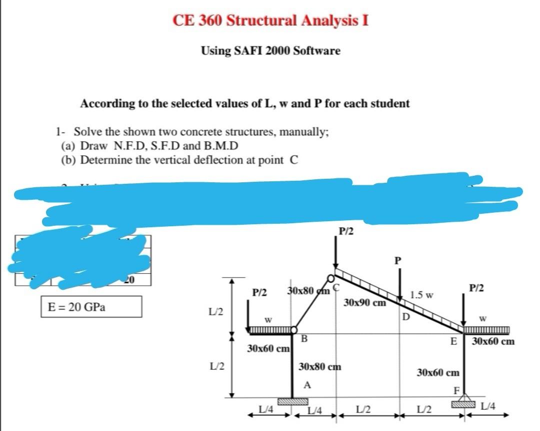 Solved CE 360 Structural Analysis I Using SAFI 2000 Software | Chegg.com