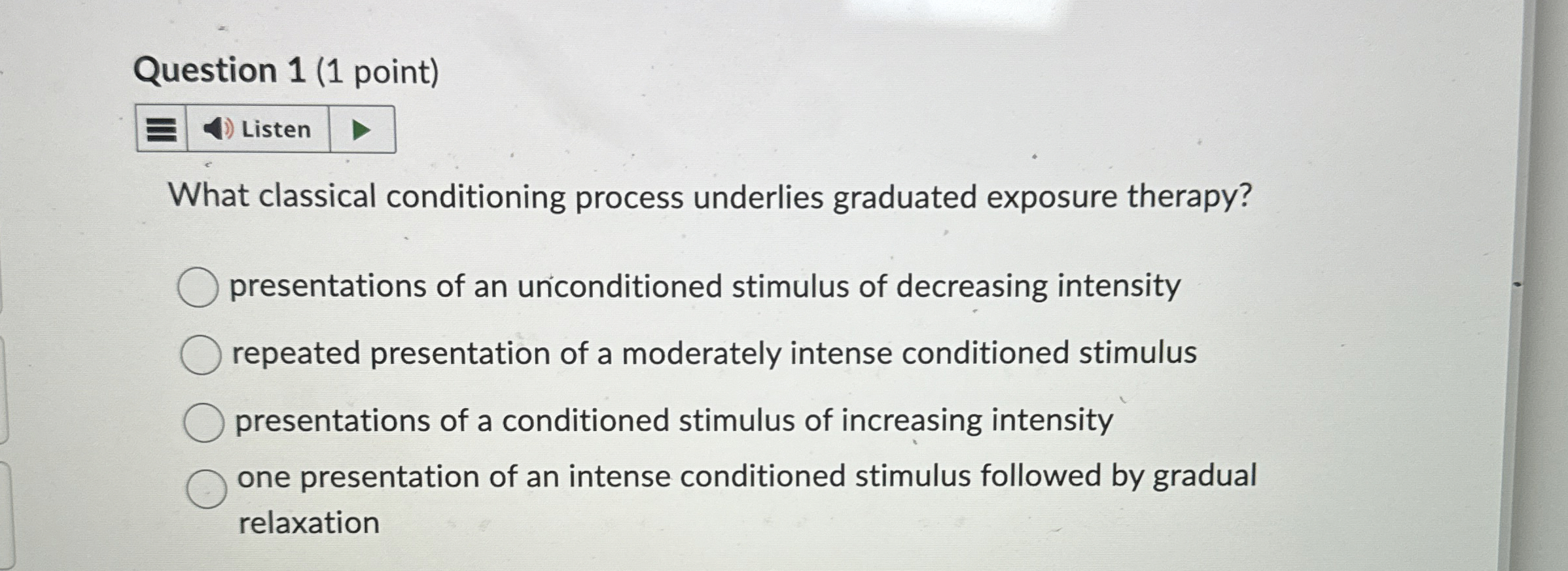 Solved Question 1 (1 ﻿point)What classical conditioning | Chegg.com