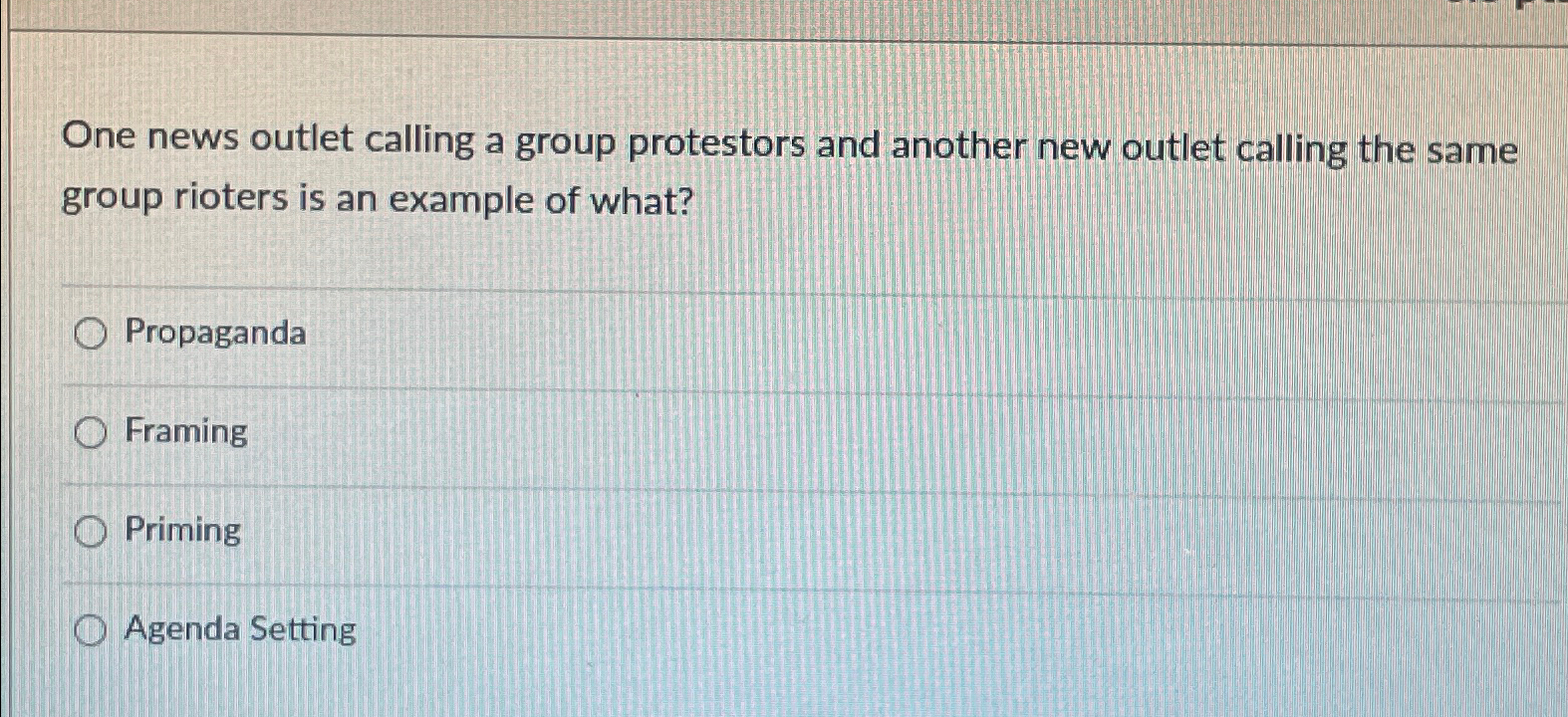 Solved One news outlet calling a group protestors and | Chegg.com
