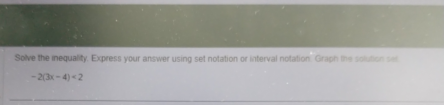Solved Solve the inequality. Express your answer using set | Chegg.com