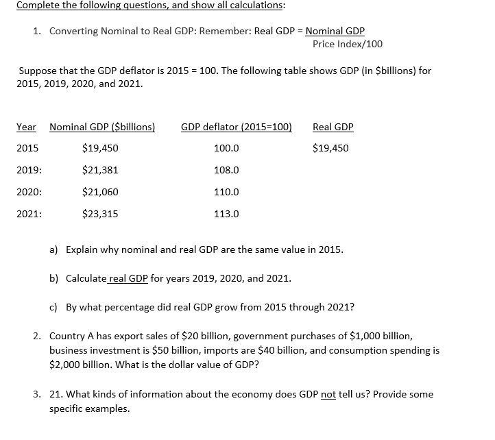 Solved Complete the following questions, and show all | Chegg.com